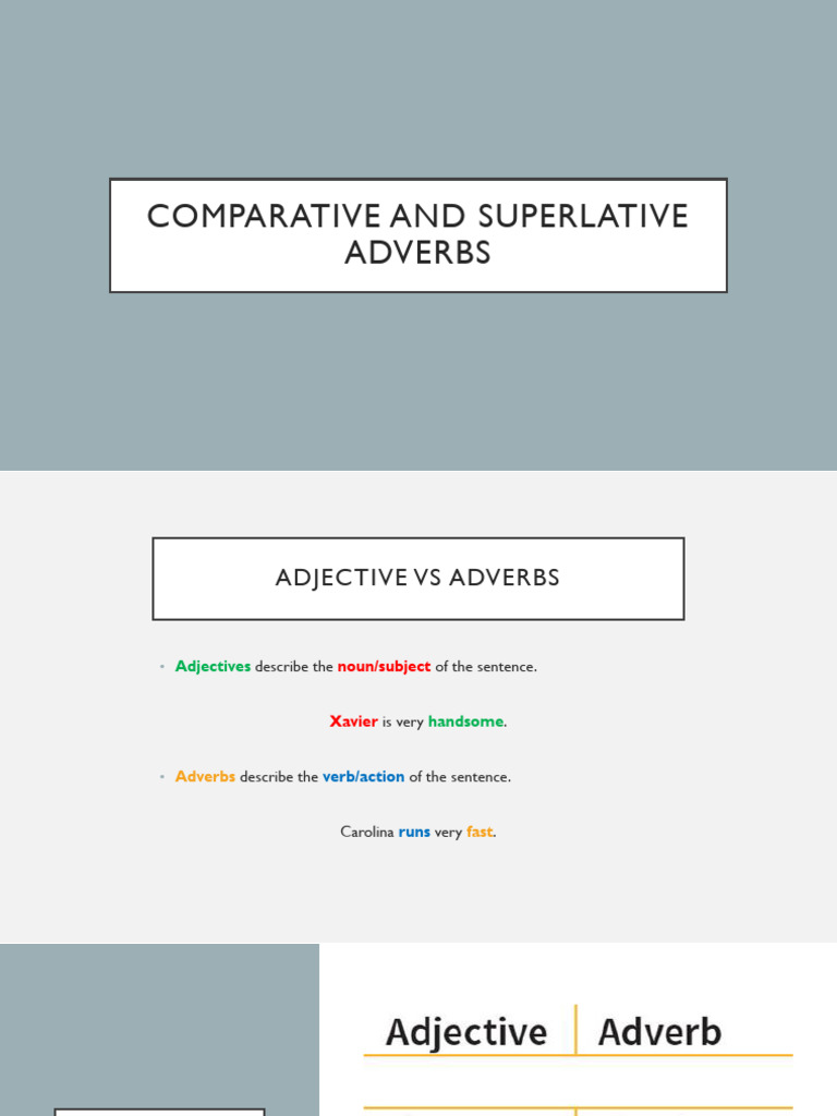 5 Comparative and Superlative Adverbs | PDF