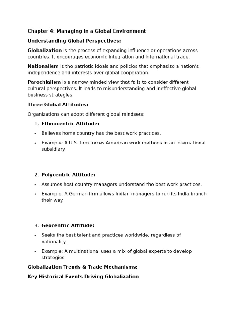 Chapter 4 Global Environment | PDF | Globalization | Multinational Corporation