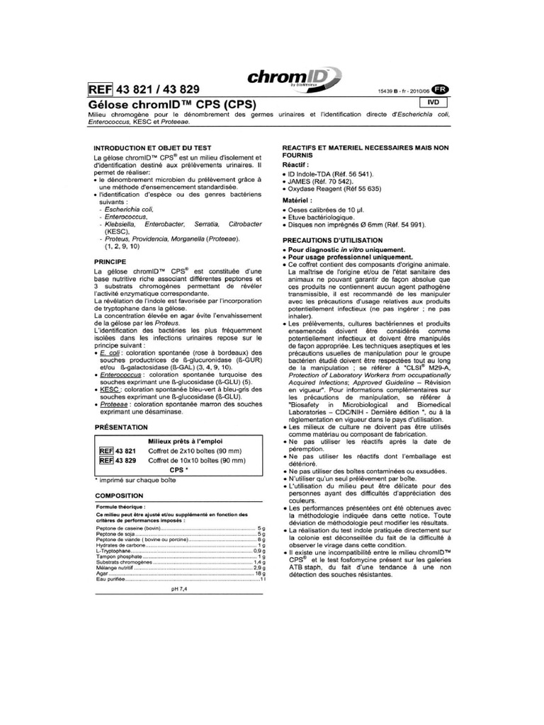 Milieu Chromog%C3%A8ne Chrom ID CPS Pour d%C3%A9nombrement Des Germes ...
