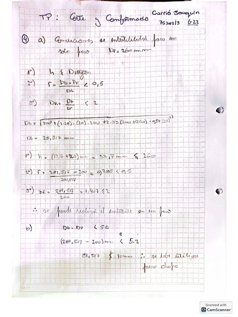 TP Corte y Conformado Ej. 4 G22 | PDF