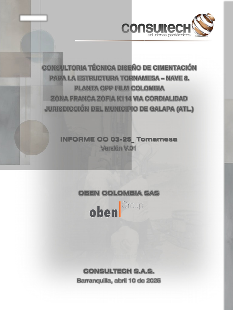 Informe CO 03-25 - Tornamesa | PDF | Fundación (Ingeniería) | Ingeniero civil