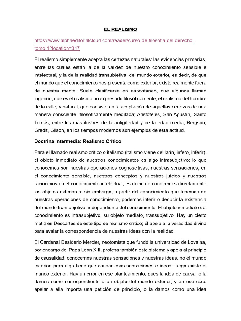 Realism o | PDF | Realismo filosófico | Conocimiento
