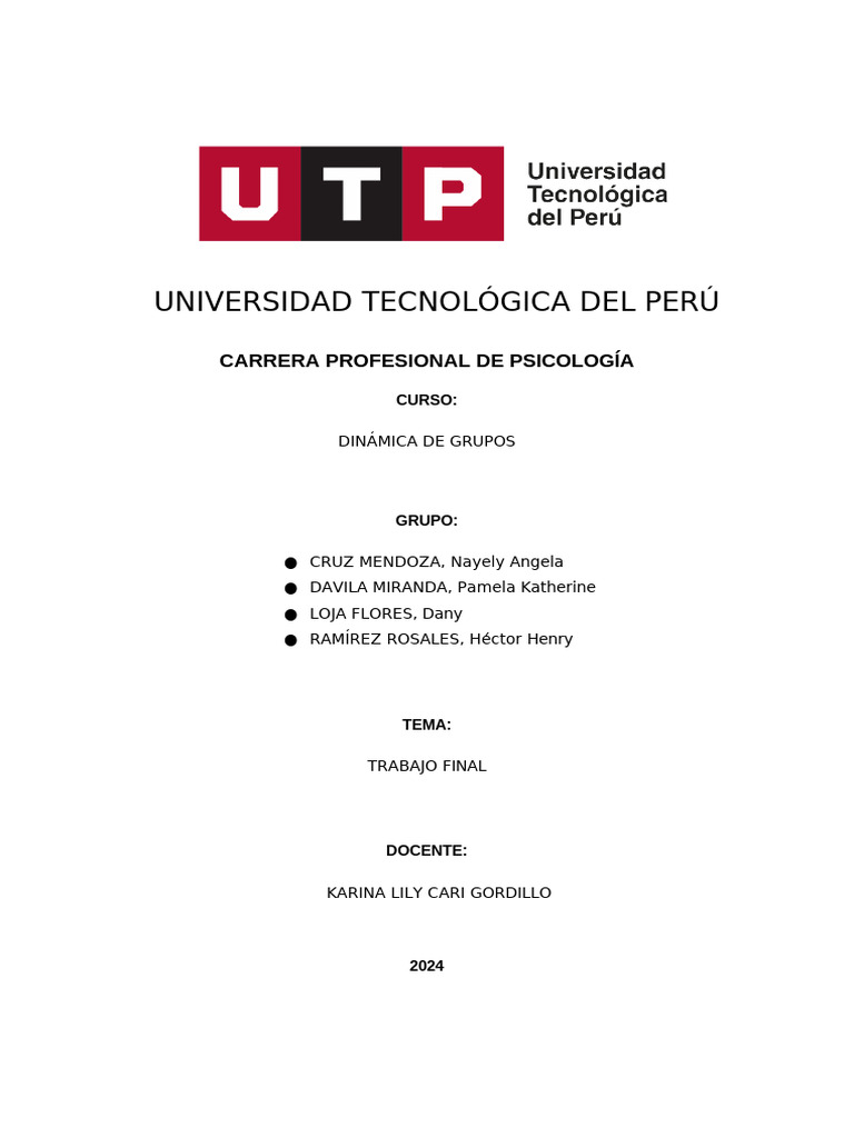 Dinamica de Grupos - Informe Final - S17 - pt2 | PDF | Habilidades profesionales | Dilación