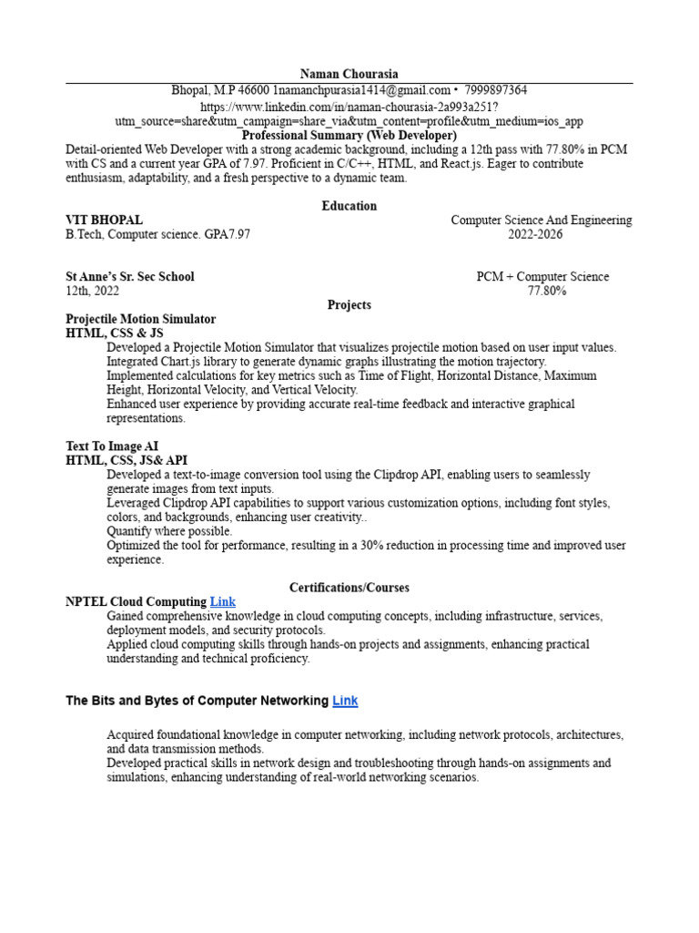 Resume Template by Job Updates With Radha | PDF | Simulation | Computer ...