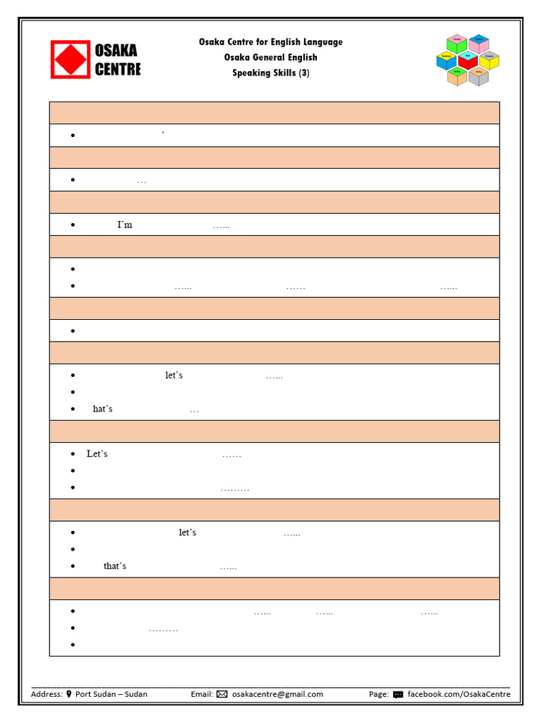 Osaka B1 - Presentatiom Structure | PDF