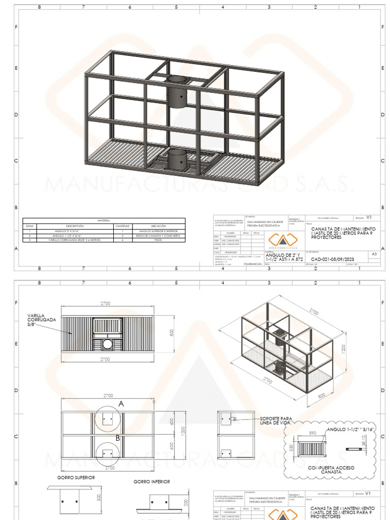 Canasta de Mto de 2.7 M para Mastil de 20 Mtrs V3 | PDF