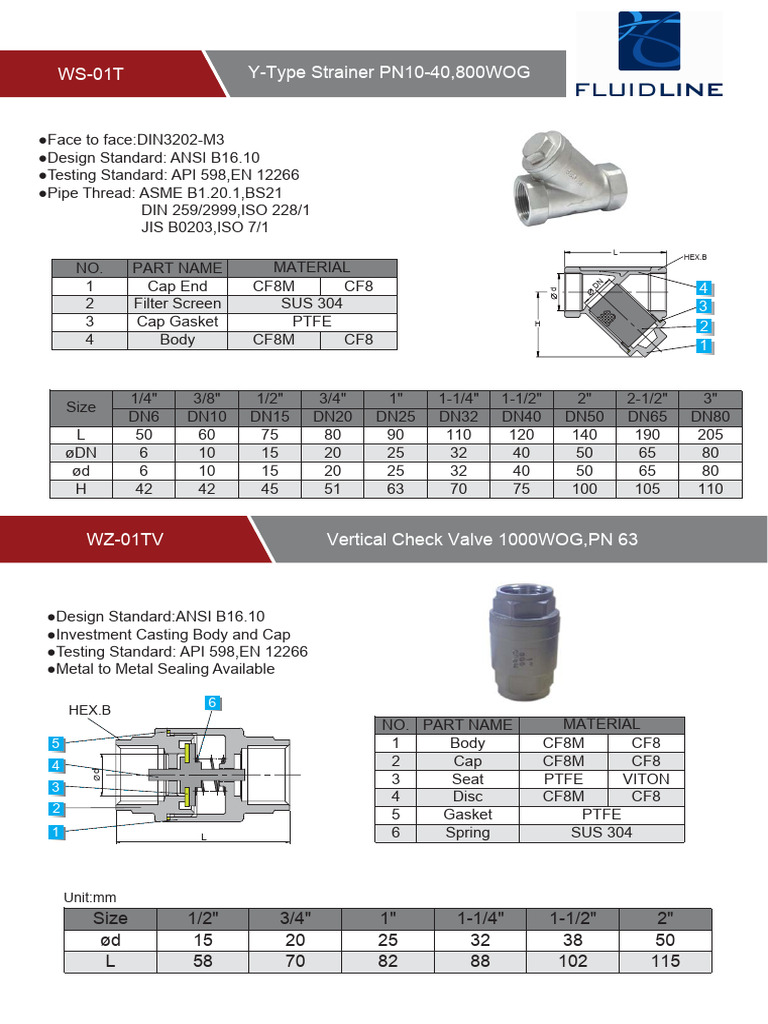 Y-Type Strainer Specifications and Standards | PDF | Pipe (Fluid ...