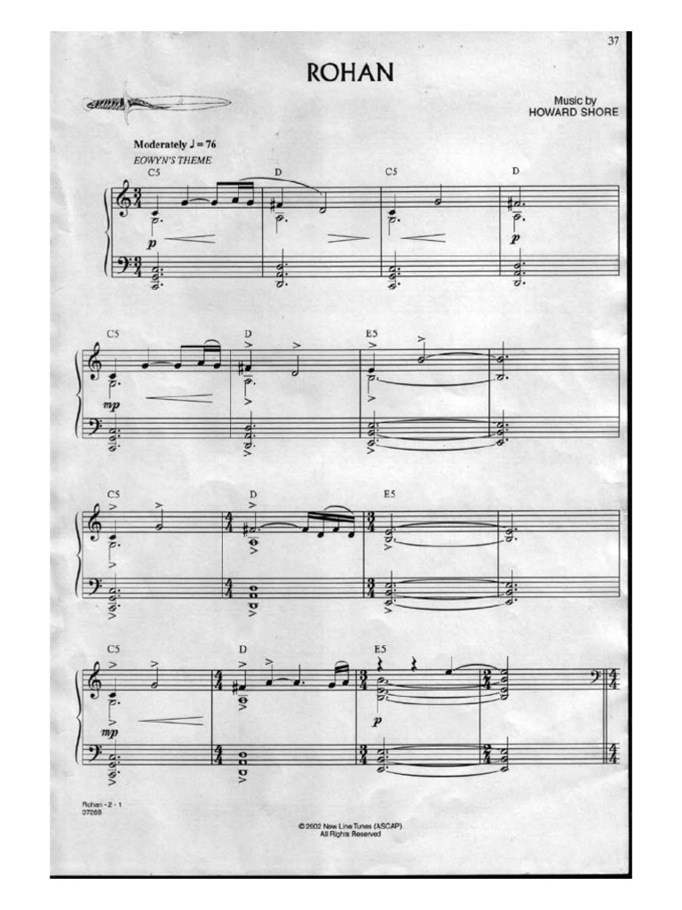 Howard Shore-Rohan-DailyPianoSheets | PDF
