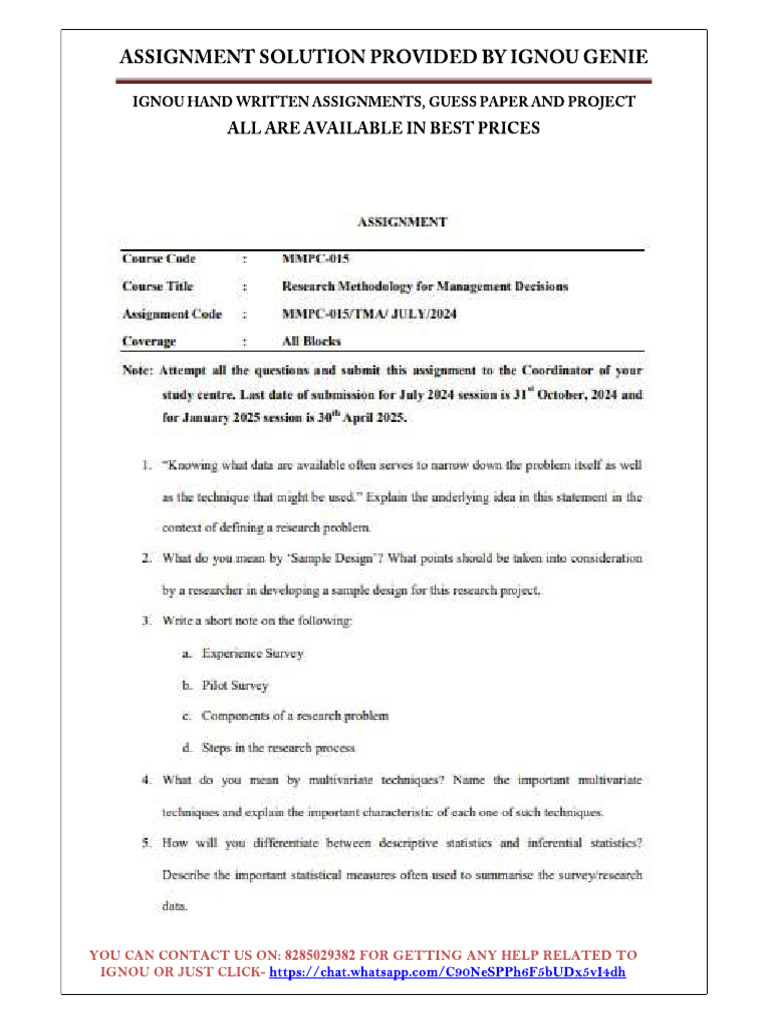 MMPC 15 Solution | PDF