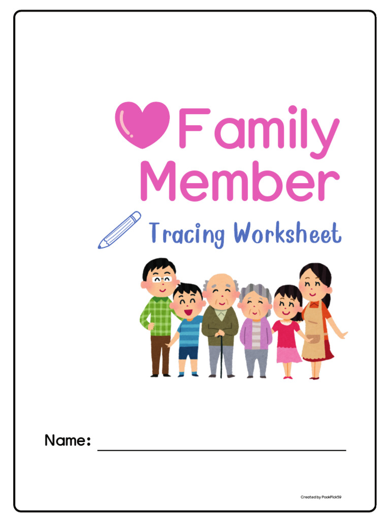 FREEHappyFamilyMemberTracingWorksheet-1 | PDF
