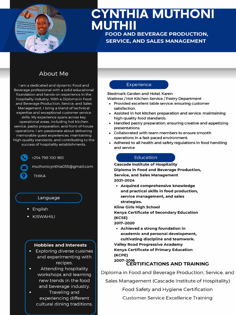 cynthia muthoni muthii cv | PDF