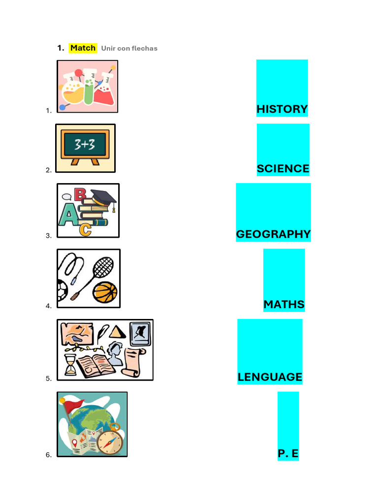 School subjects ACTIVITY | PDF