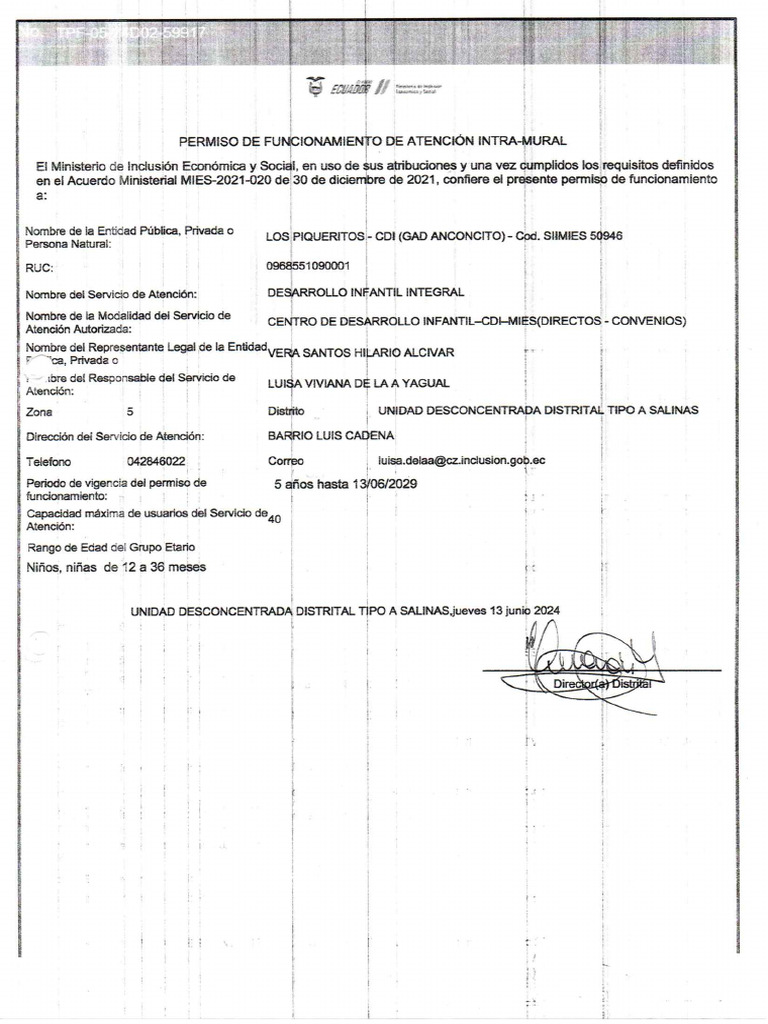 Permisos de Funcionamiento de Los Programas Sociales | PDF