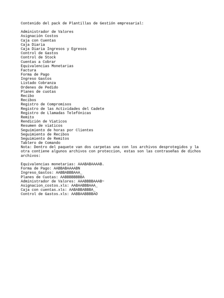 Pack de Plantillas de Gestión Empresarial | PDF