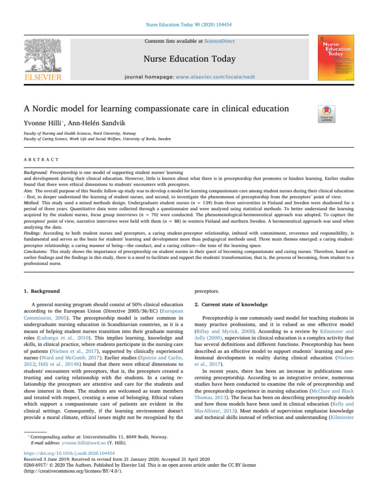 A-Nordic-model-for-learning-compassionate-care-in-clin - 2020 - Nurse ...