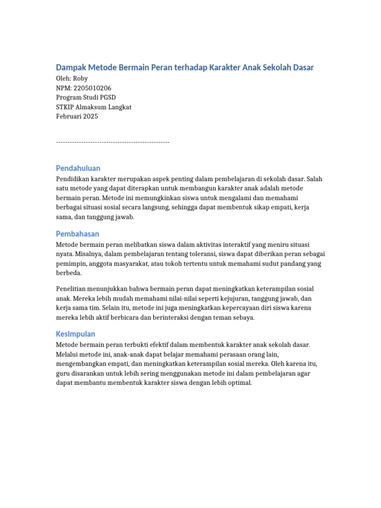 Contoh Artikel Esai | PDF