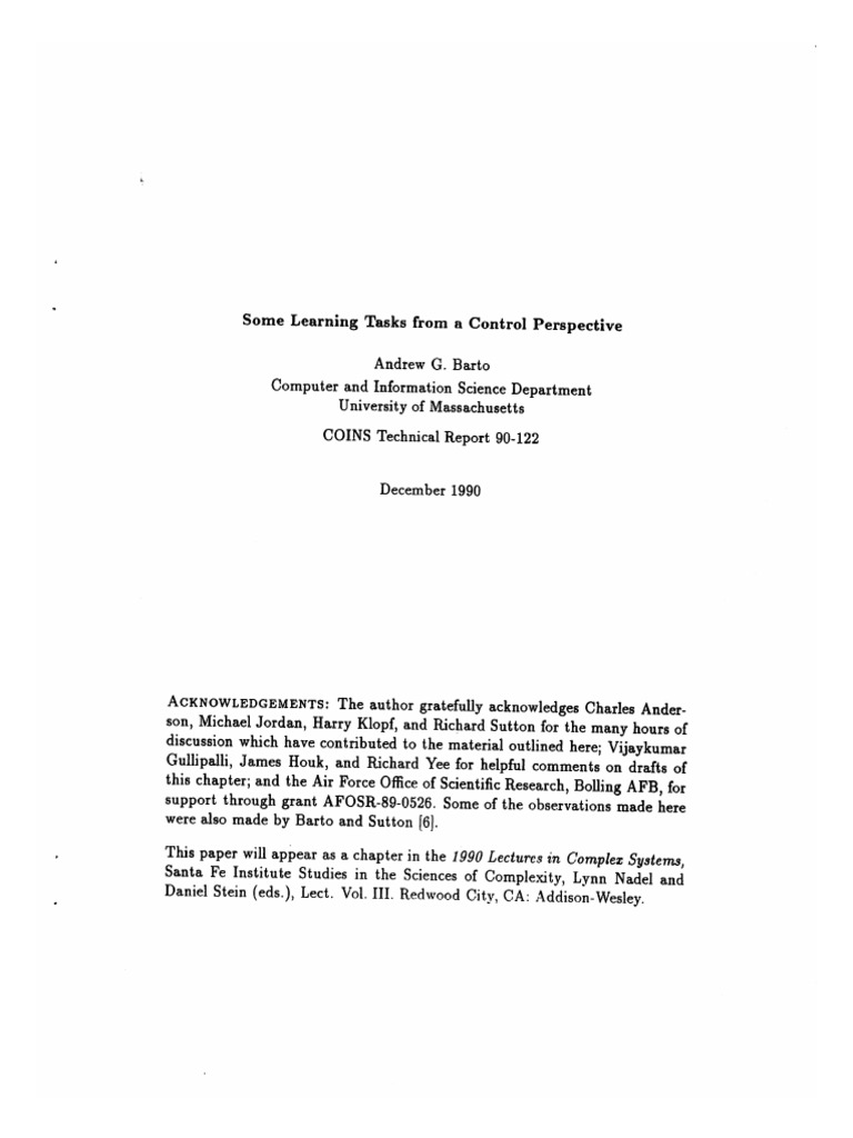 Barto (1991) | PDF