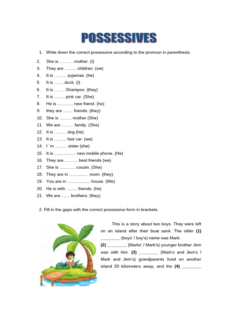PRACTICE - Possessives | PDF