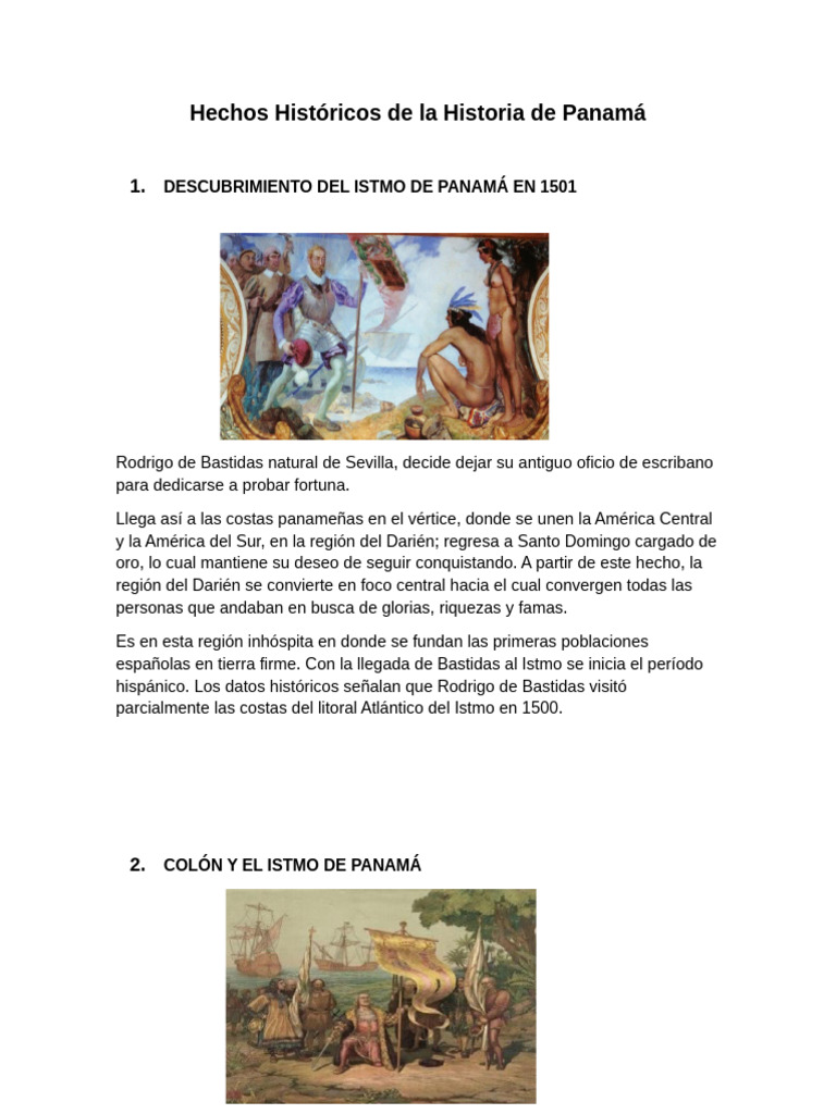 Hechos Históricos de Panamá | PDF | Panamá | canal de Panama