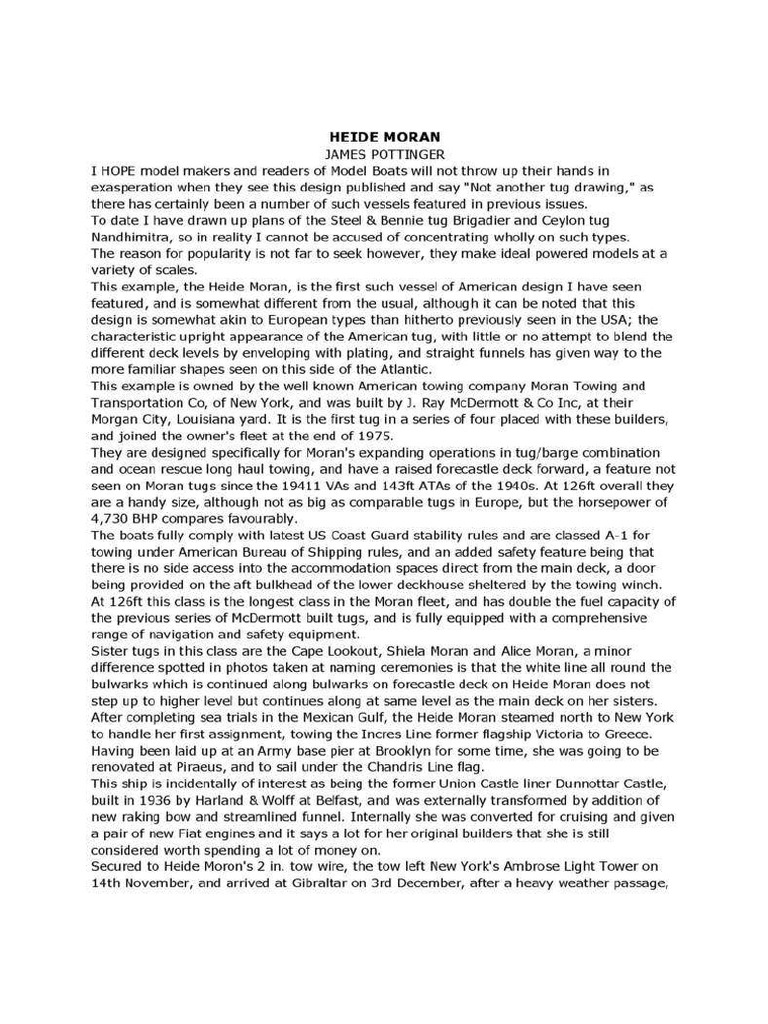 HEIDE MORAN (1975) PLANOS Articulo Remolcador | PDF