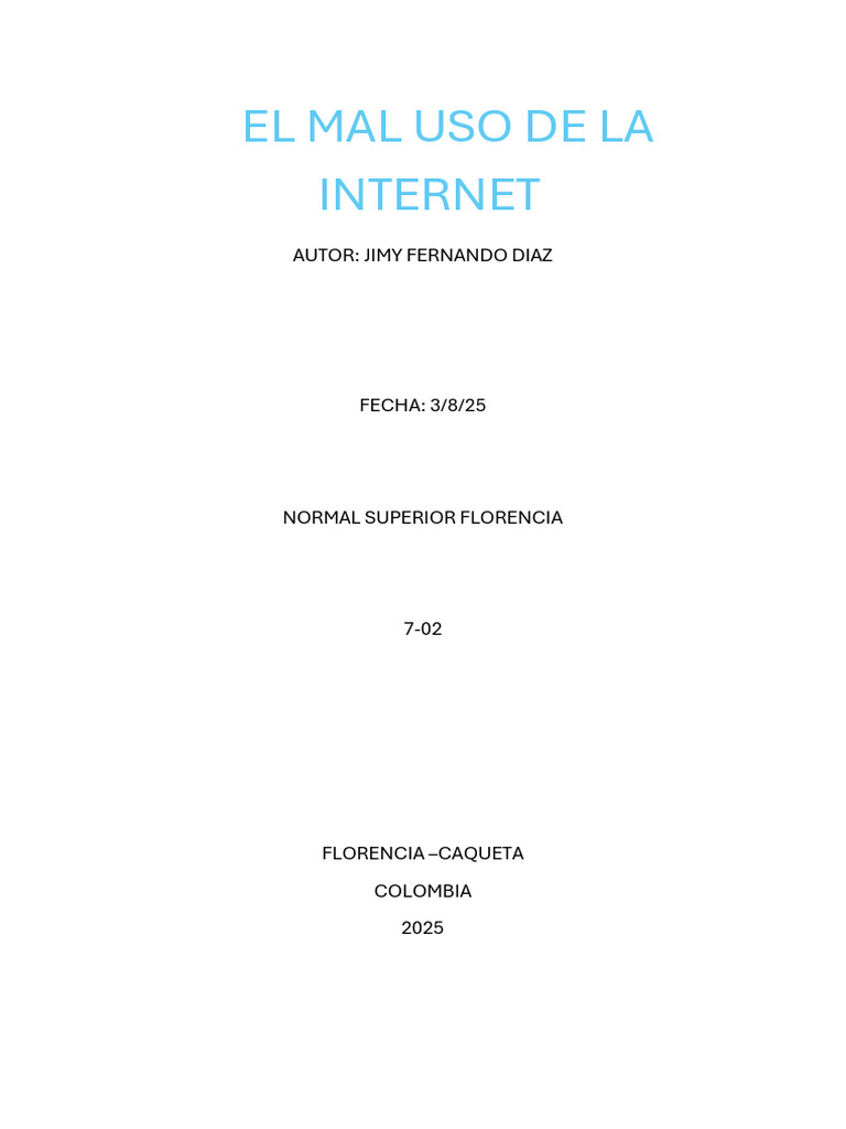 Riesgos del Mal Uso de Internet | PDF | Acoso cibernético ...