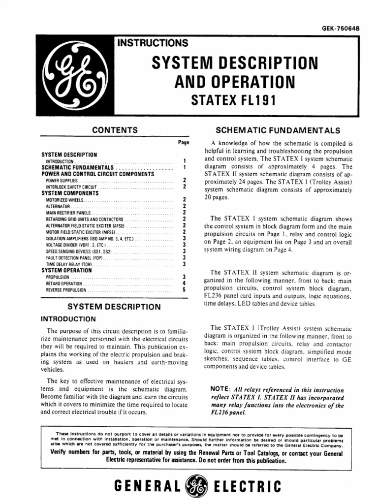 02 GEK - 75064B 17FL191 System Description & Operation | PDF
