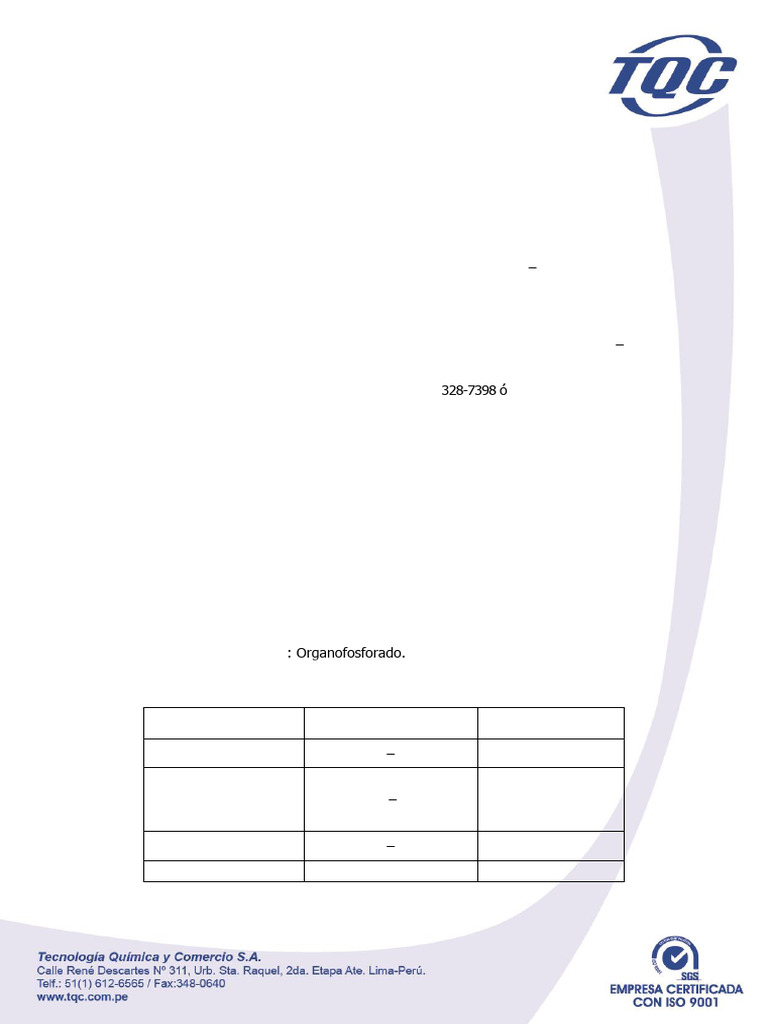 07-Starkil-60-Ec-Informe-Tecnico - Insectisida | PDF | Agua | Alimentos