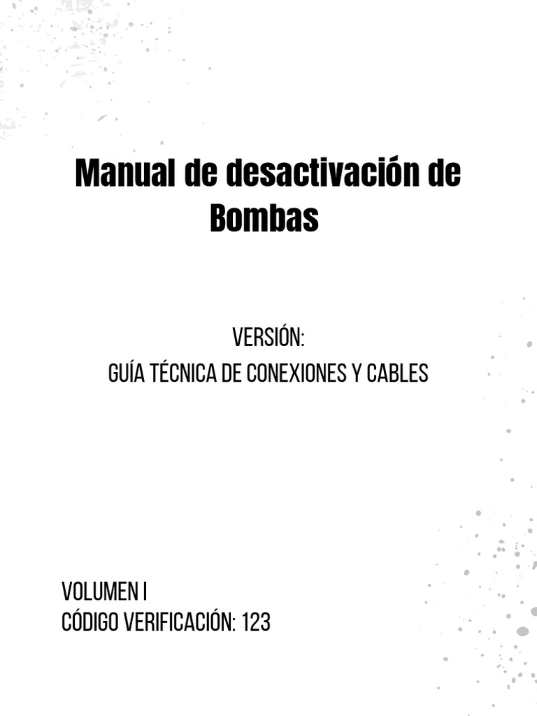 Guía para Desactivar Bombas: Cables y Conexiones | PDF