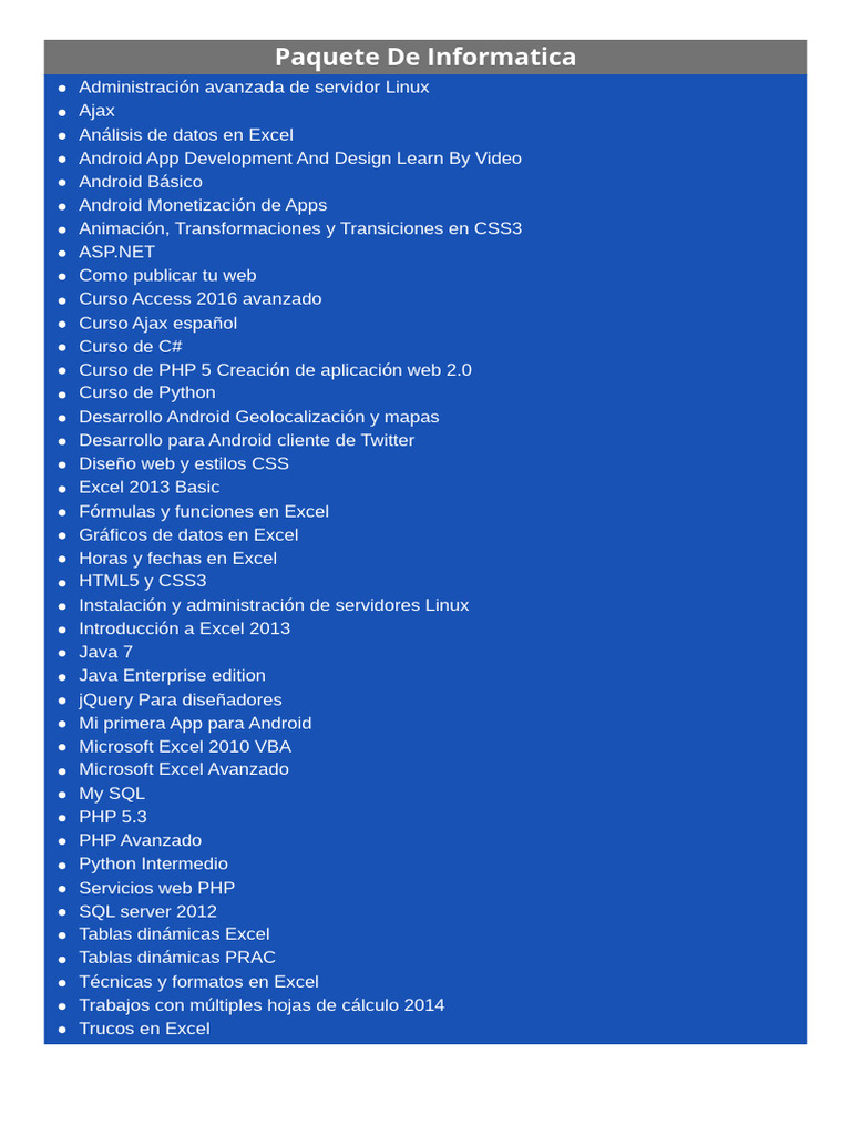 Paquete de informática | PDF
