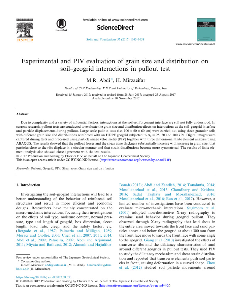PIV Experimental and PIV Evaluation of Grain Size and Distribution On ...