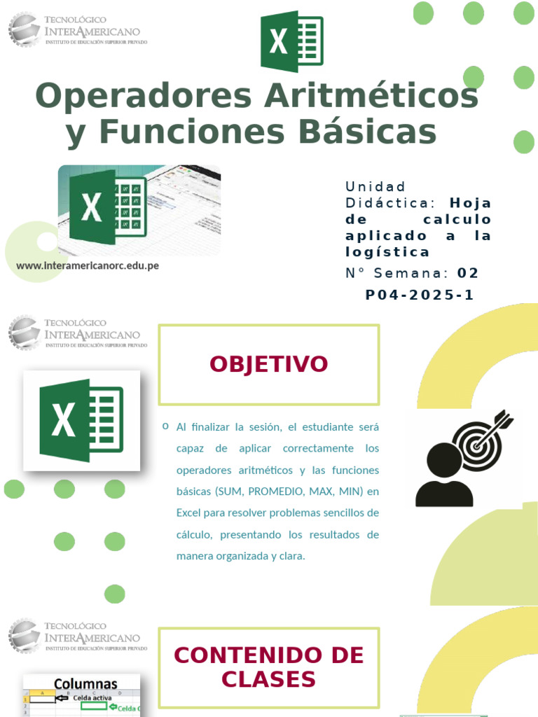 Operadores y Funciones en Excel | PDF | Microsoft Excel | Matriz ...