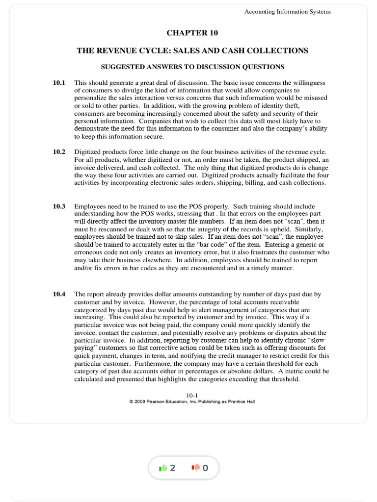 Solution Manual Accounting Information Systems 11e by Romney 10 Chapter - Compress | PDF ...