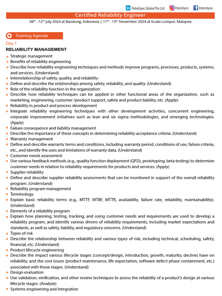 Matrix Certified Reliability Engineer 2024 Course On Petrsync | PDF | Reliability Engineering ...