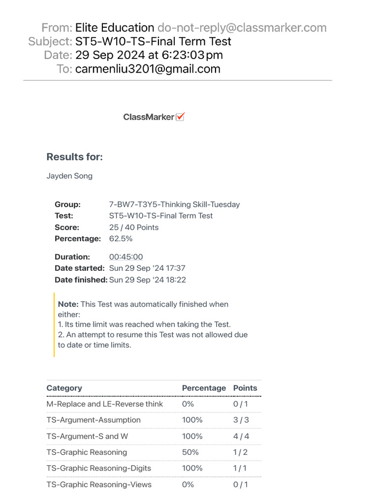 ST5-W10-TS-Final Term Test Lesson One | PDF | Scarf