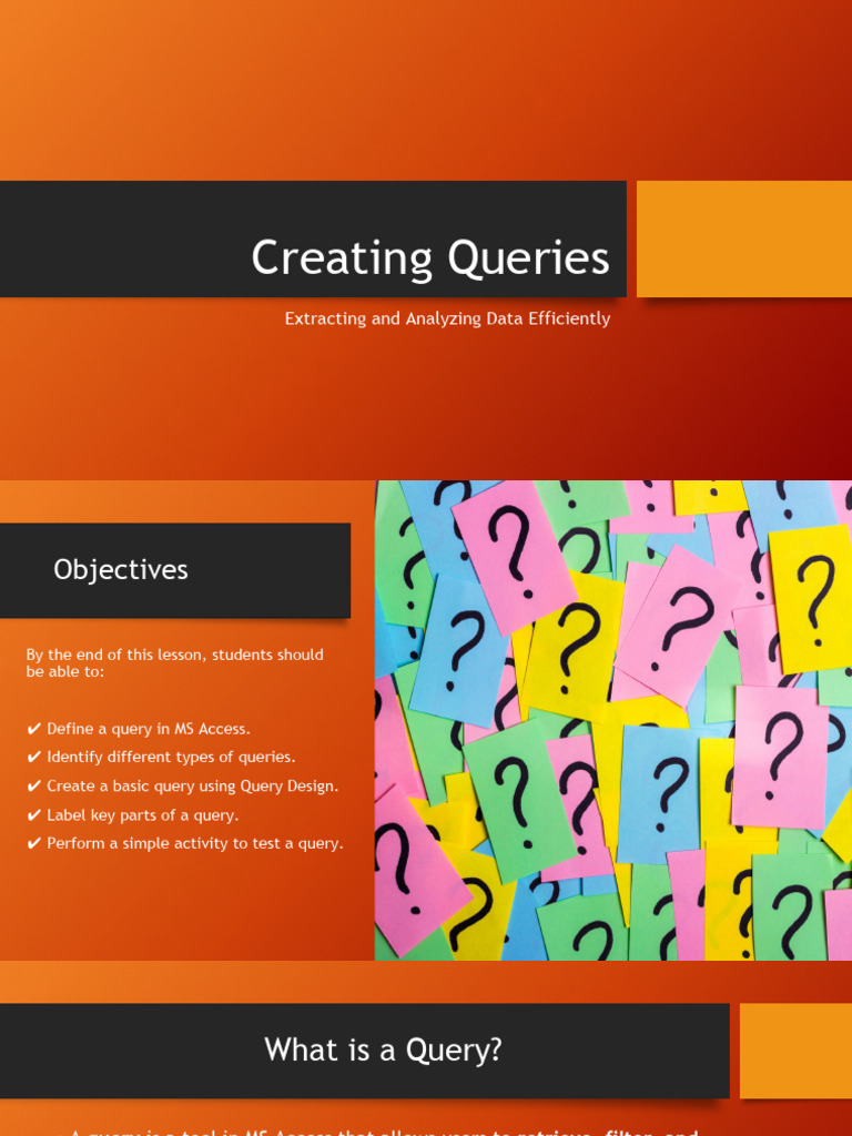 MS Access Query Creation Guide | PDF | Information Retrieval | Data