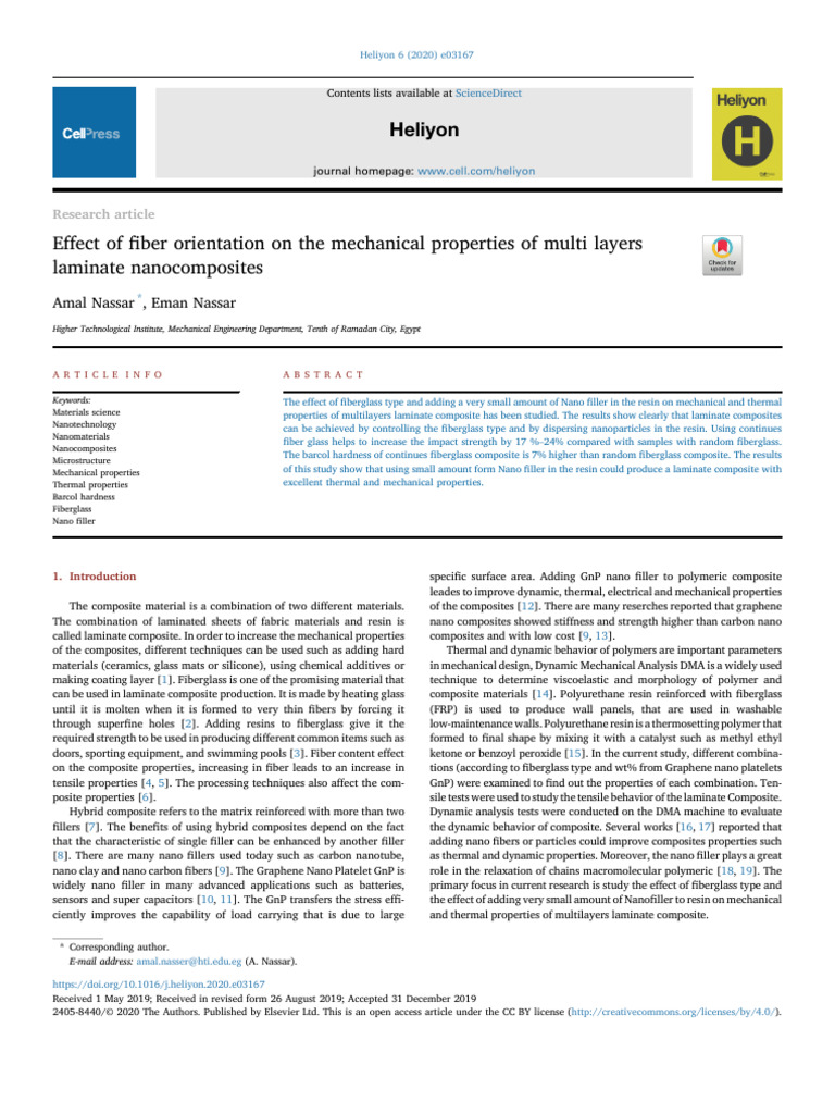 Fiber Orientation in Laminate Nanocomposites | PDF | Composite Material ...