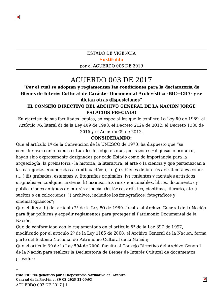 ACUERDO 003 DE 2017 | PDF | Documento