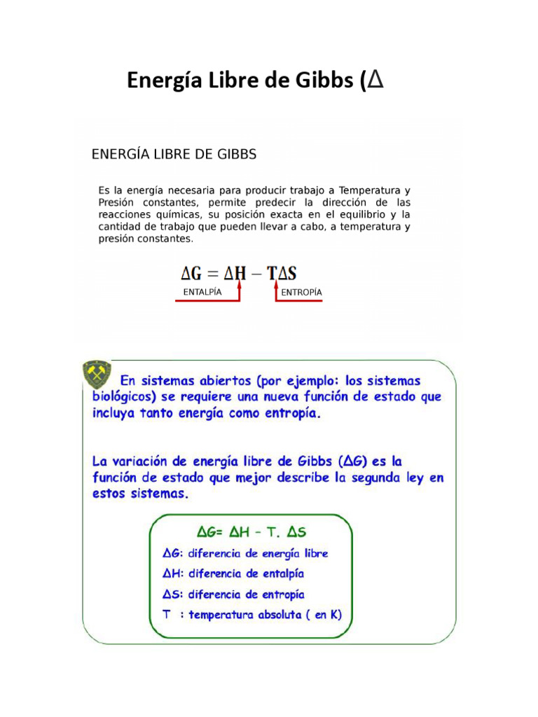 Energía Libre de Gibbs | PDF