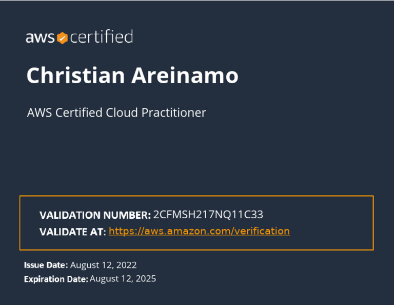 AWS Certified Cloud Practitioner Certificate | PDF