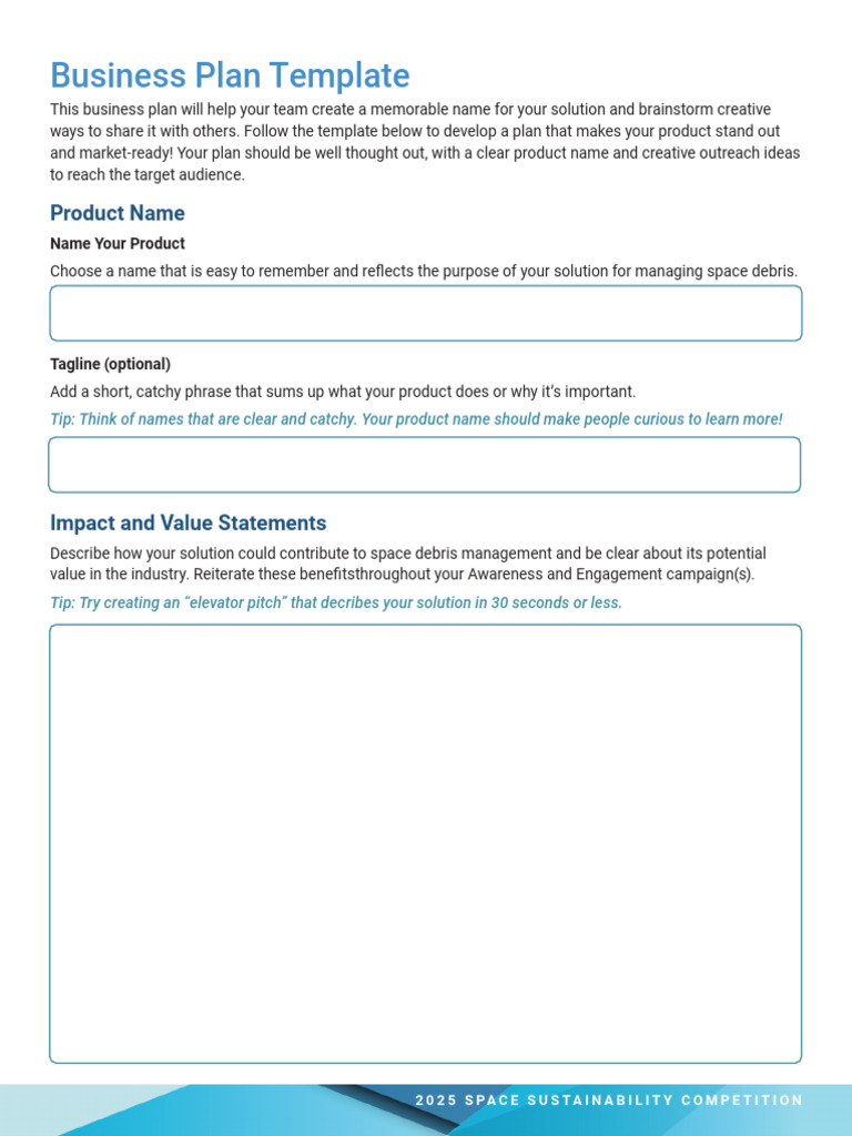 BusinessPlanTemplate Fillable Sample | PDF