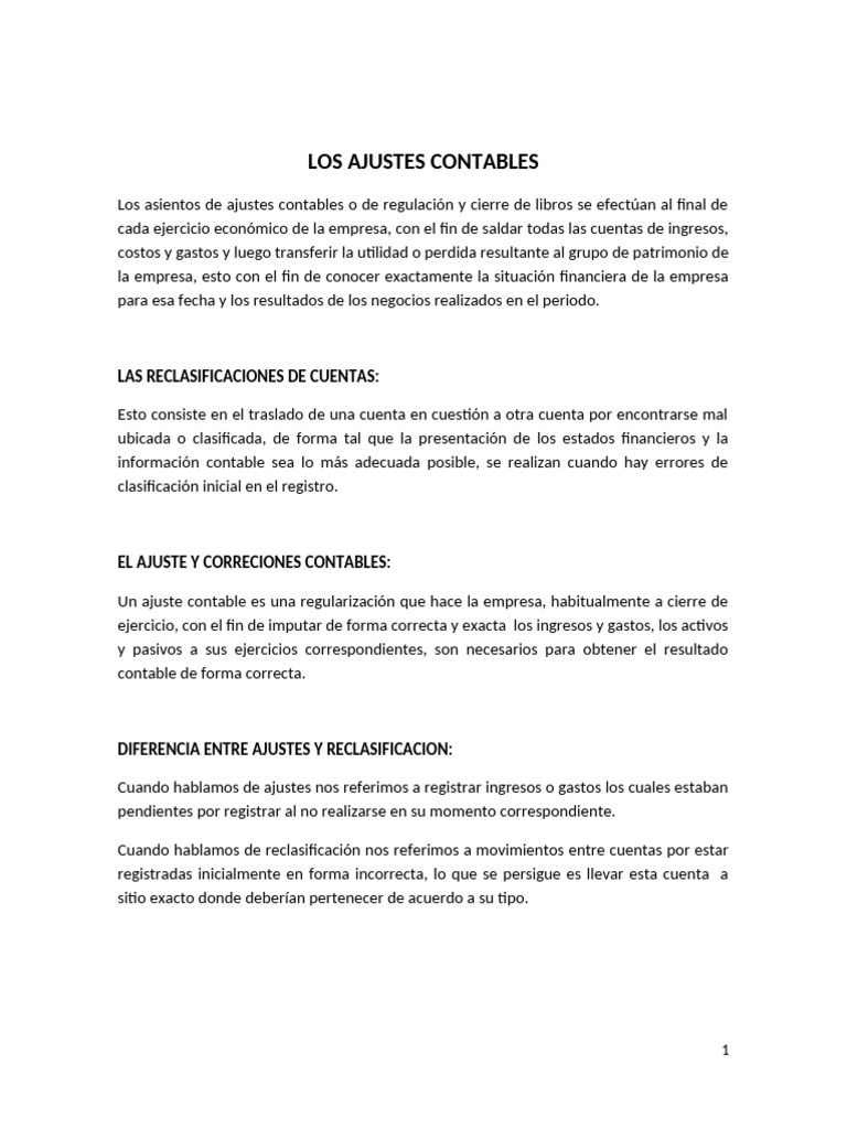 Los Ajustes Contables | PDF | Activo fijo | Contabilidad