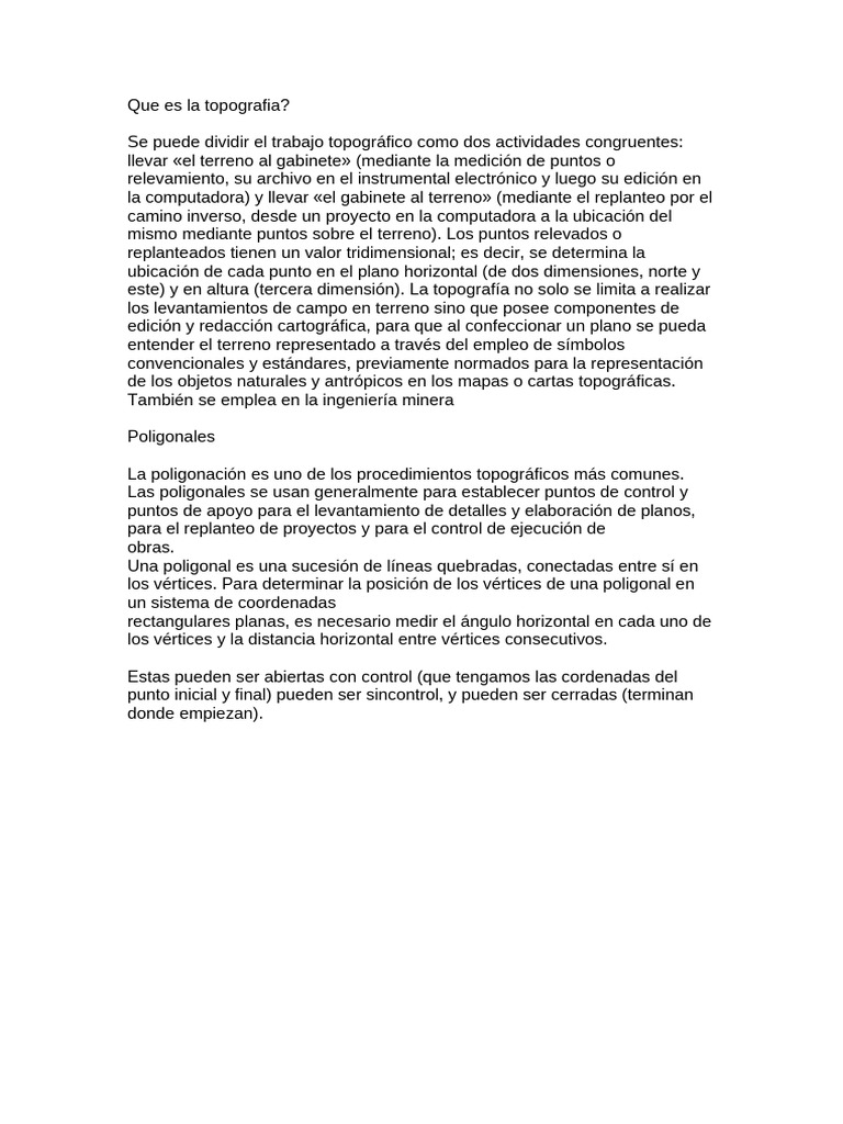 Que Es La Topografia | PDF | Topografía | Geometría euclidiana