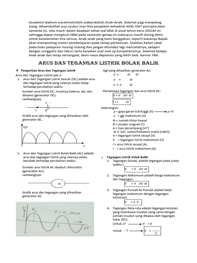 Arus Dan Tegangan Bolak Balik | PDF