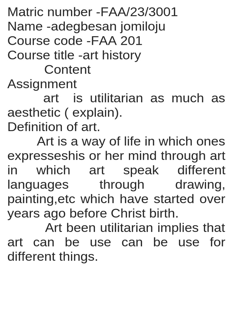 The Dual Nature of Art: Aesthetic and Utilitarian | PDF