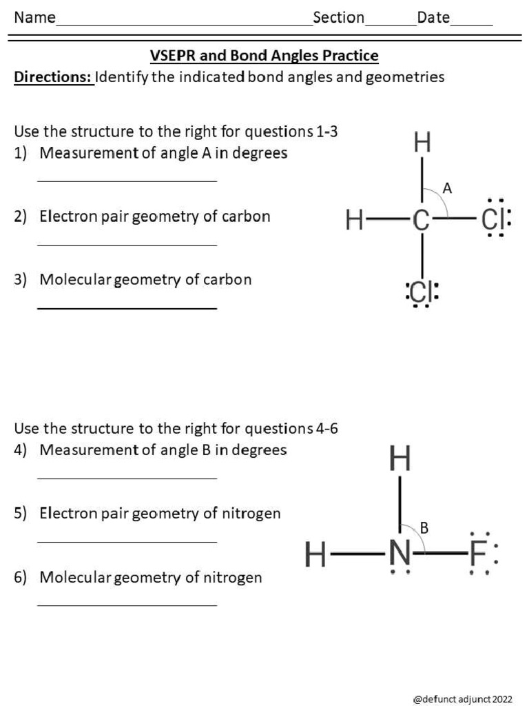 Molecular Geometry Practice | PDF