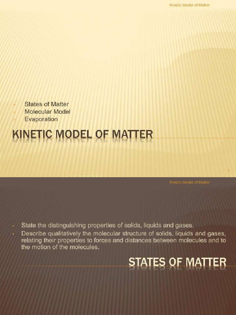 Kinetic Model of Matter 1 HW | PDF