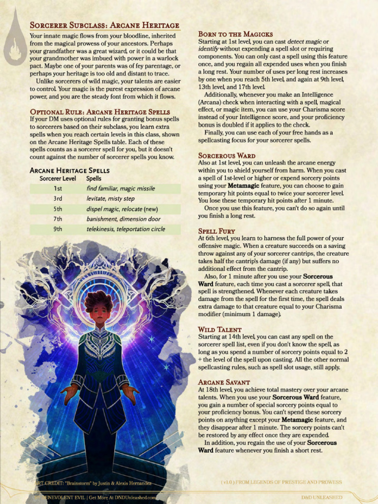 Arcane Heritage Sorcerer Subclass Guide | PDF | Fantasy | D20 System