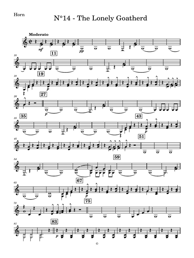 The Lonely Goatherd (1) - Horn | PDF