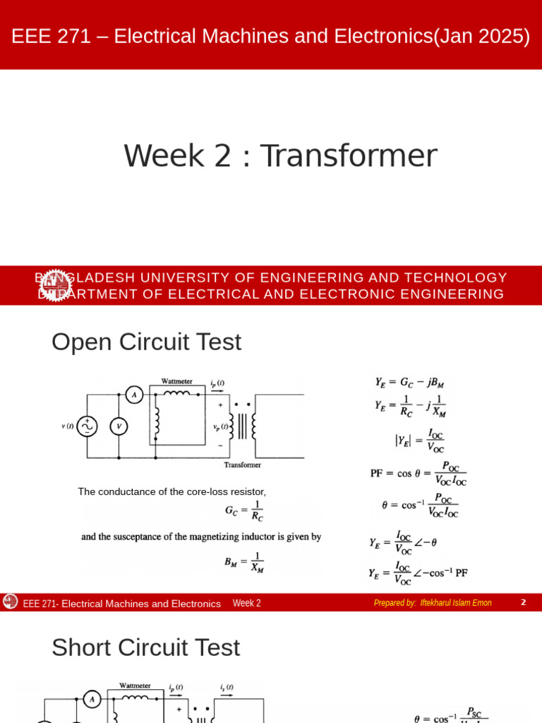 Transformer Tests and Analysis | PDF | Electrical Engineering | Electricity