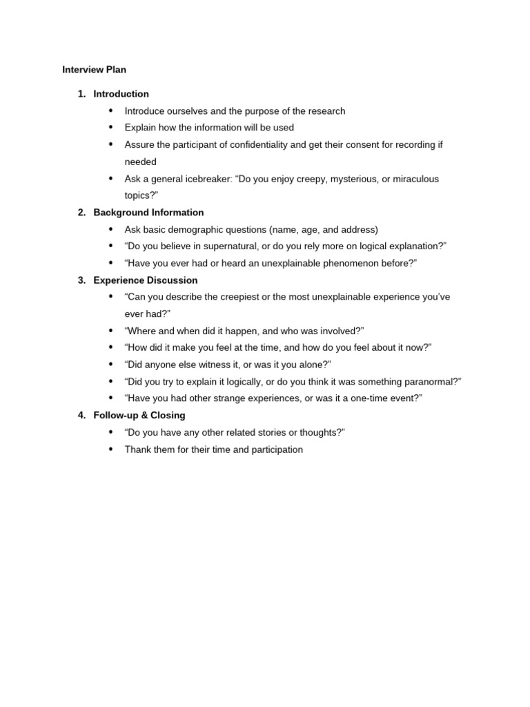 LD58 InterviewPlan | PDF